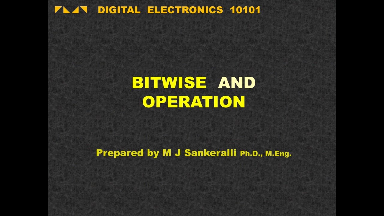 Digital Electronics 10101 - Bitwise AND Operator - YouTube