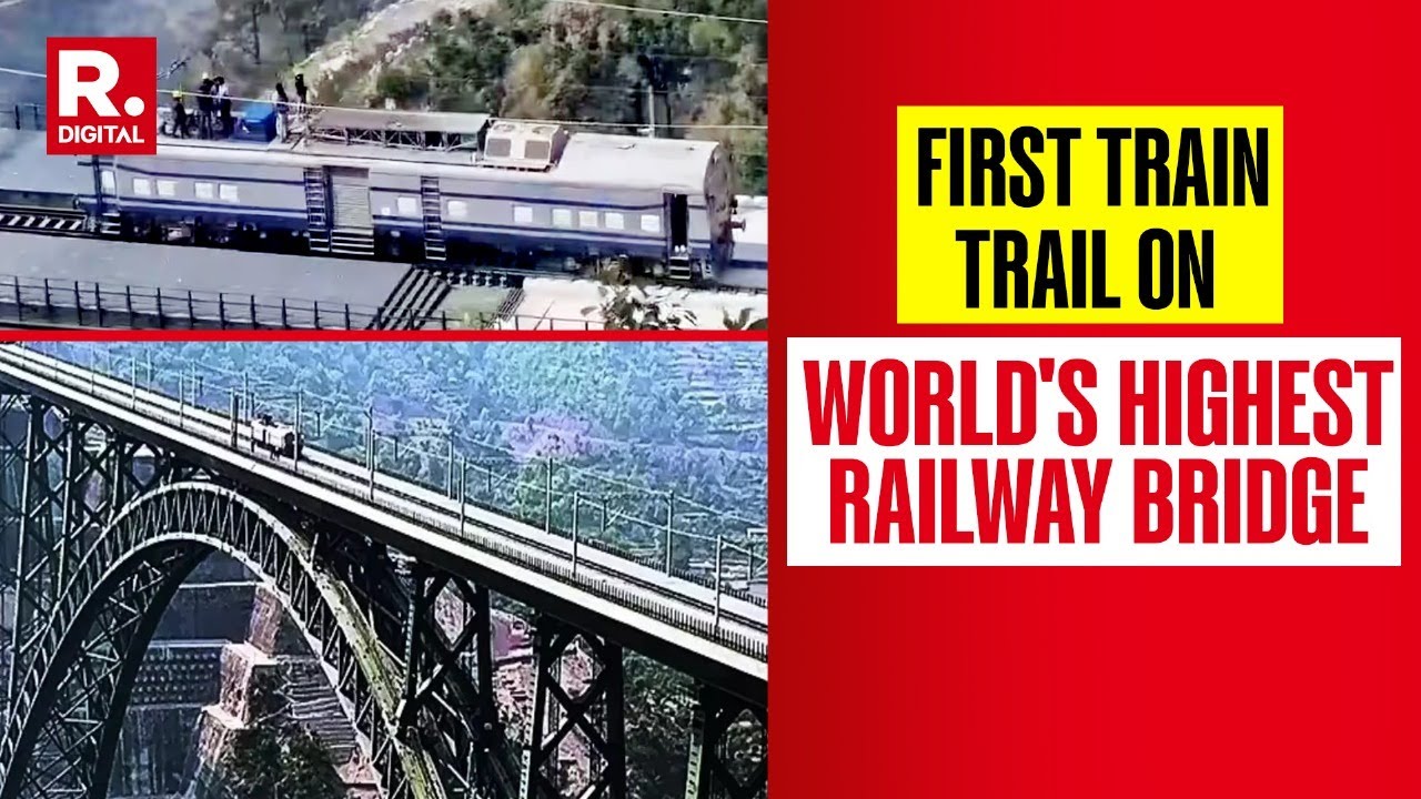 Chenab Rail Bridge: Northern Railways Conducts First Train Trial On ...
