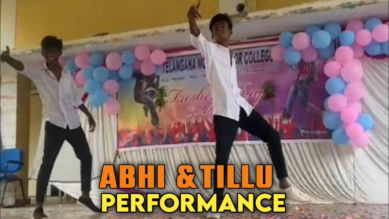 🎉freshers party dance [Abhi & Tillu] Performance 🥳 Morgi Model School ...