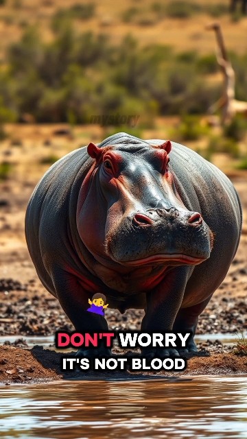 Hippos secrete red-colored sweat, but it's not blood #shortvideo #facts ...