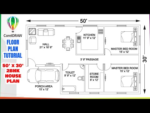 How to create a 50' x 30' Floor Plan in CorelDraw