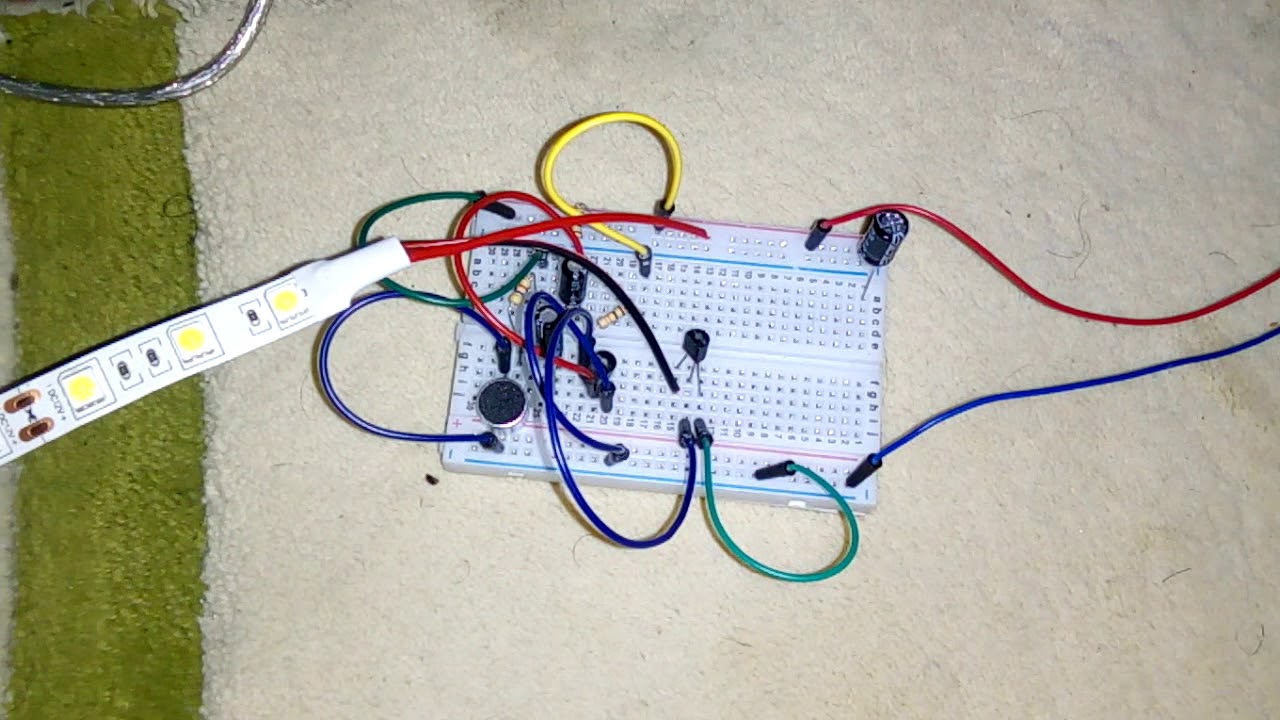 Sound Driven Led Stripe Circuit - YouTube