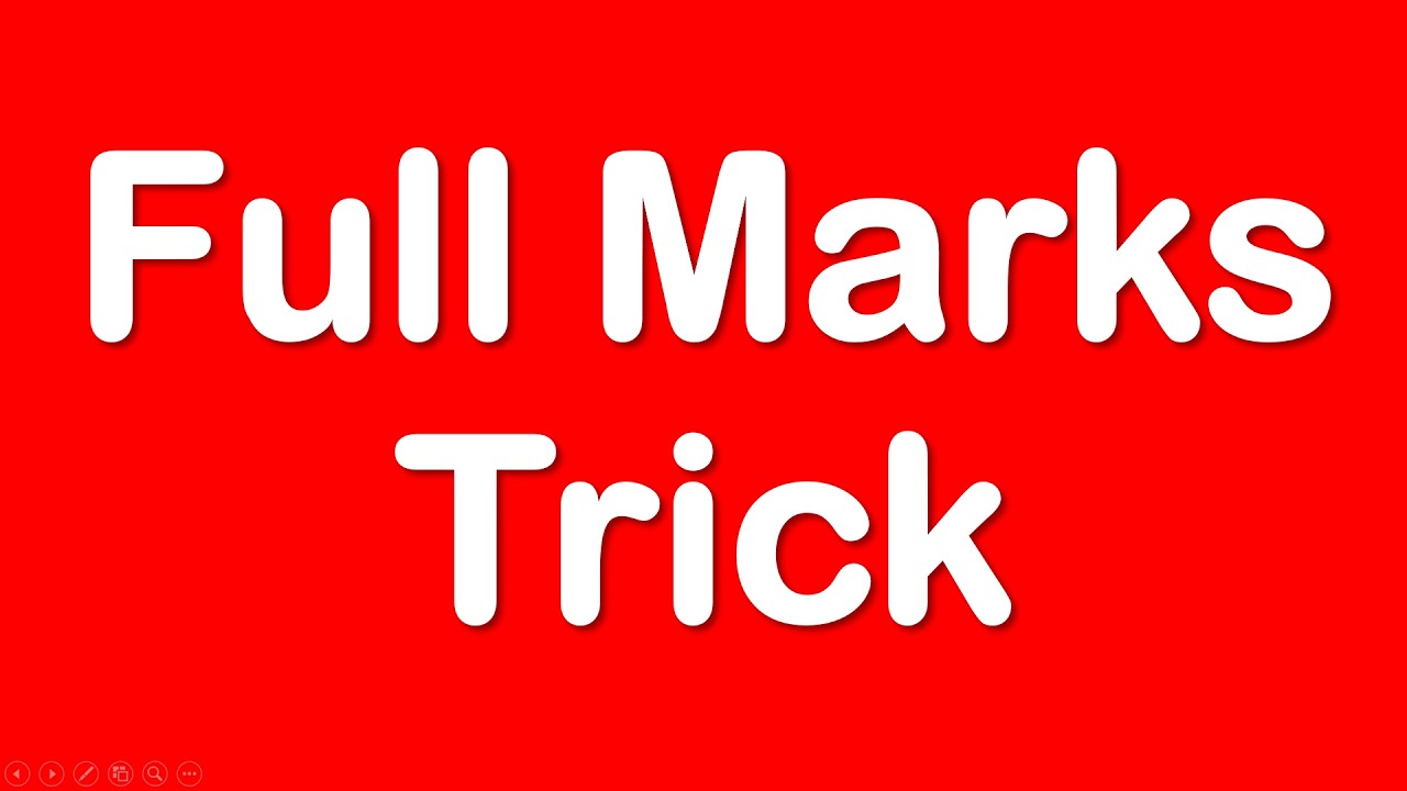 Full Marks Trick - YouTube