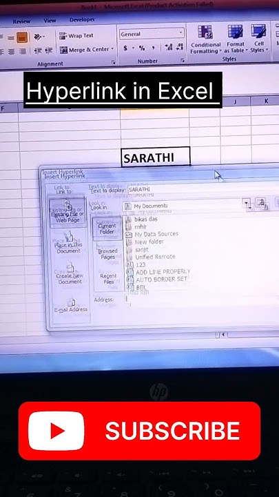 Excel me hyperlink kaise kare....#hyperlink #excel #exceltricks - YouTube