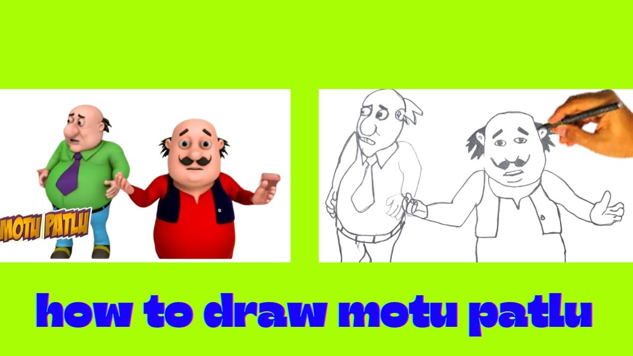 Motu Patlu Cartoon || How To Draw Motu Patlu Easy Step By Step - YouTube