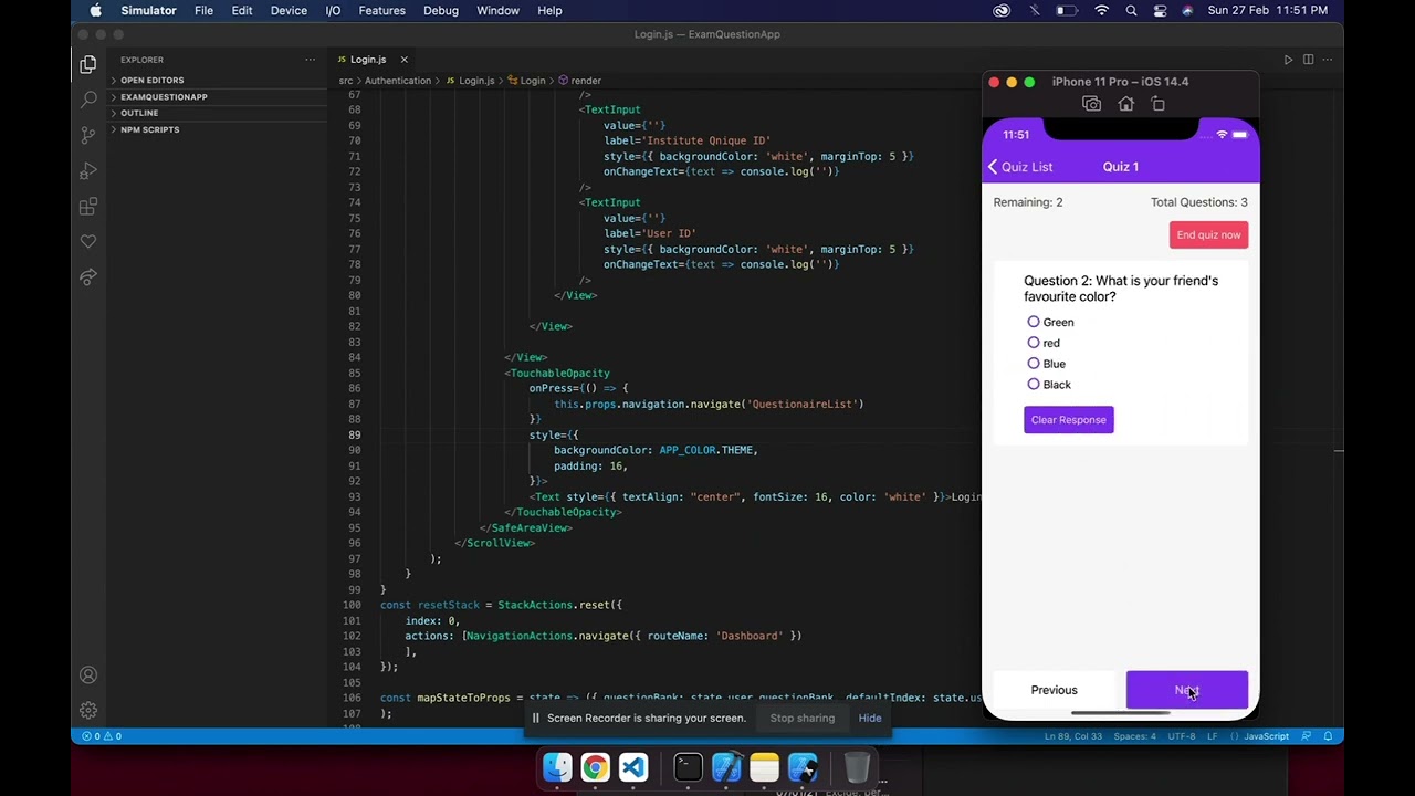 Surveyquiz App With React Native Firebase Redux React Reactjs Reactnative Youtube