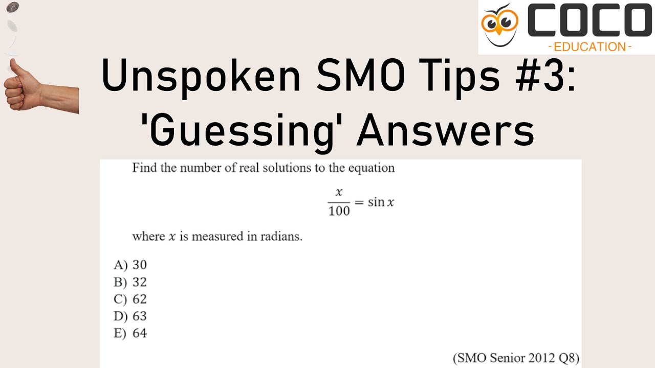 How to 'Guess' Answers for Math Contests (SMO Tips Series #3) - YouTube