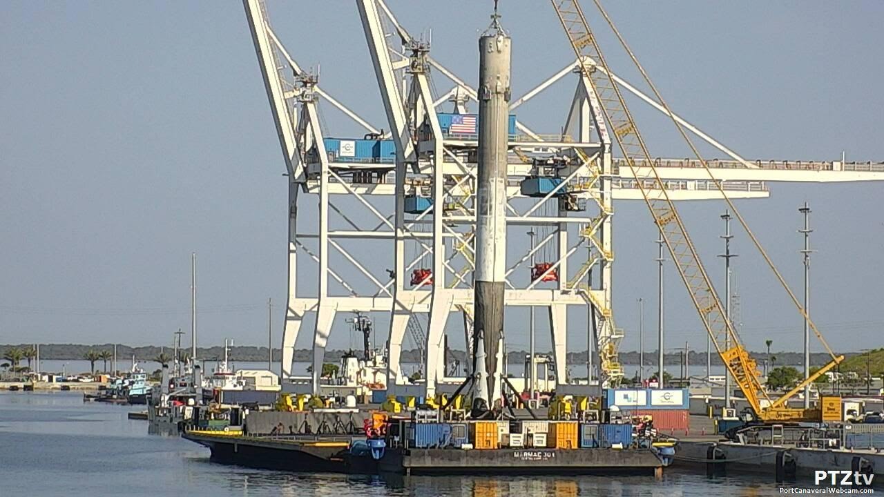 SpaceX Falcon 9 Rocket in Port Canaveral - YouTube
