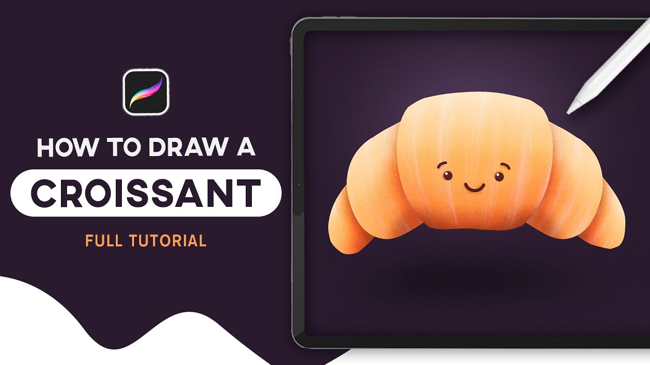 How to draw a Croissant 🥐 Procreate Tutorial - YouTube