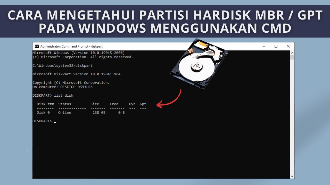 Cara Mengetahui Partisi Hardisk MBR Atau GPT Pada Windows 7, 8 dan 10 Menggunakan CMD 2023 - YouTube