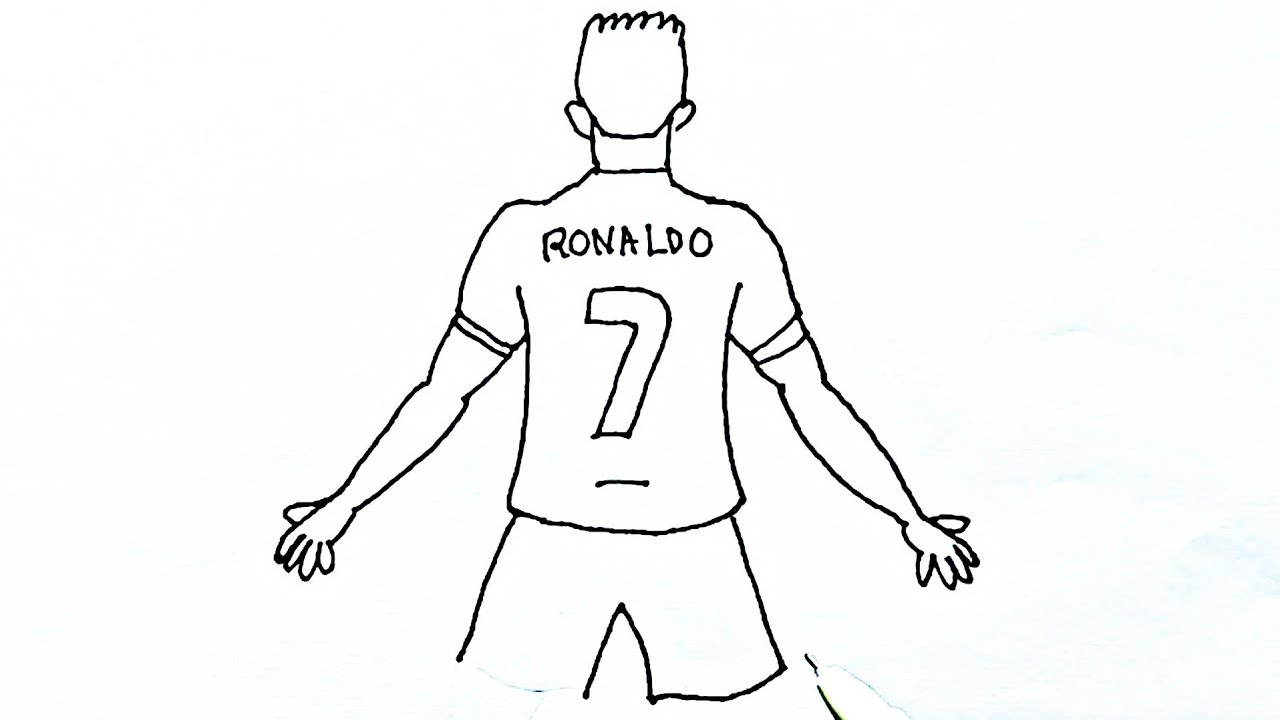 How to draw Ronaldo for beginners | Easy Ronaldo Drawing Tutorial | CR7 ...