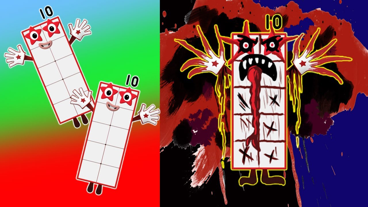 Numberblocks Level One | HORROR VERSION | All the Best TEN Moments! | # ...