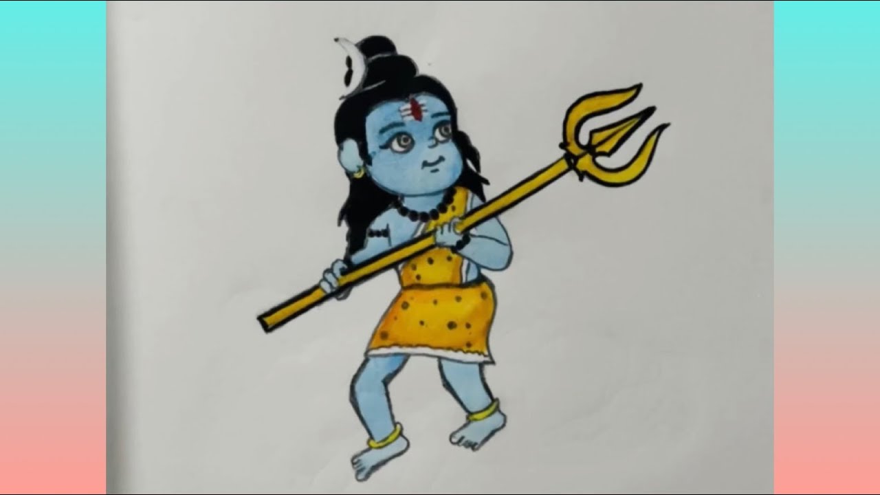 Cute bal bholenath I easy mahadev coloring tutorial | how to color cute ...
