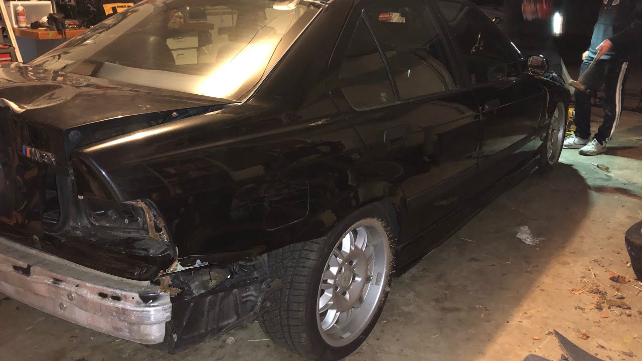 $500 BMW E36 M3 REBUILD PART 1- Removing The Front End - YouTube