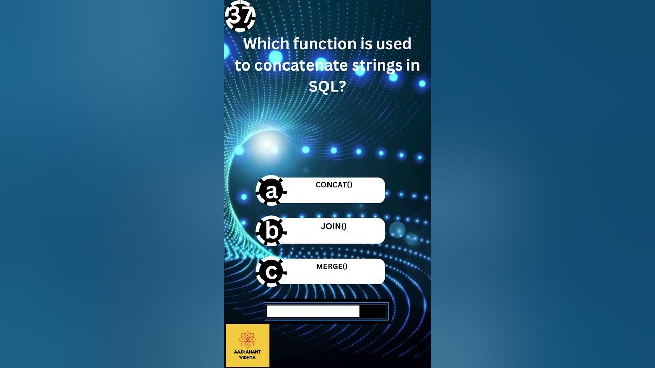 Which function is used to concatenate strings in SQL? - YouTube