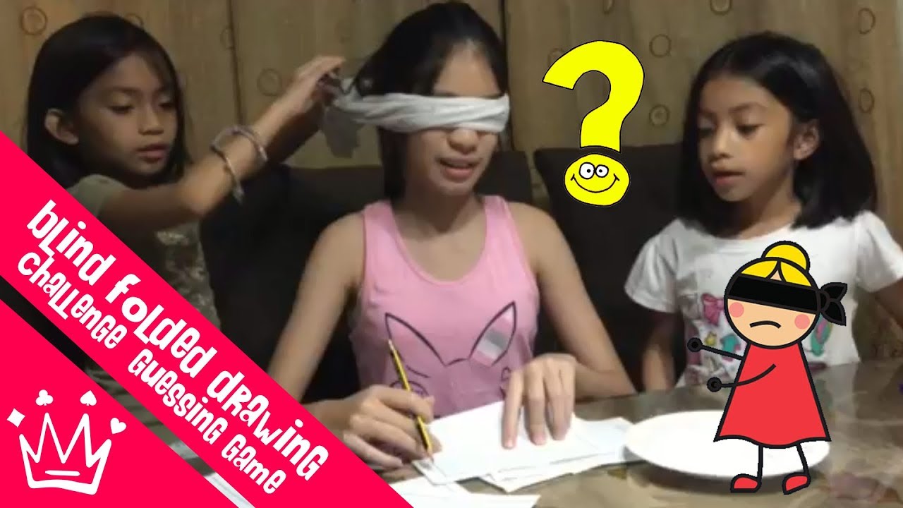 Blindfolded Drawing Challenge Play Guessing Game Sassy Aces - YouTube