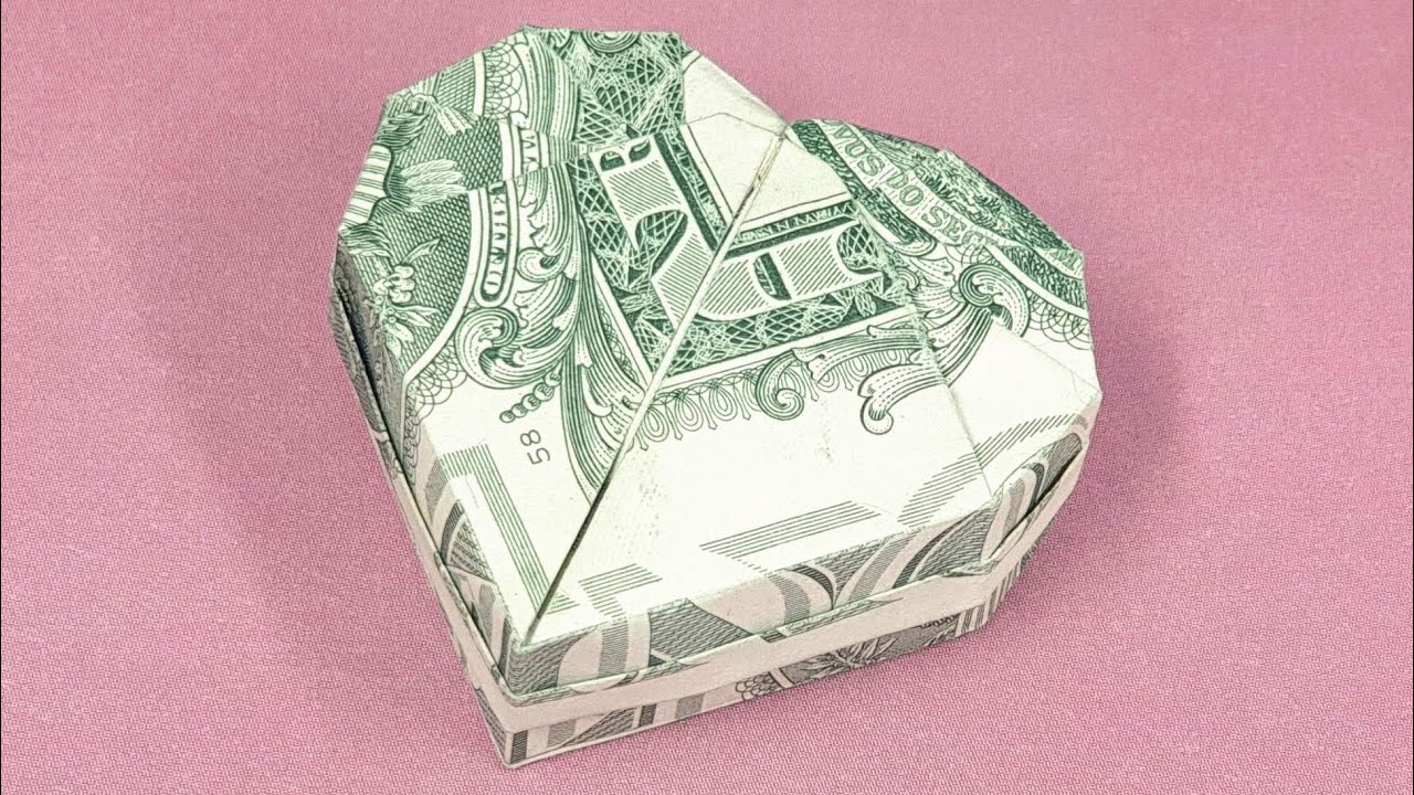 Phong Tran Origami | Dollar Origami Heart Box | Money Origami - YouTube