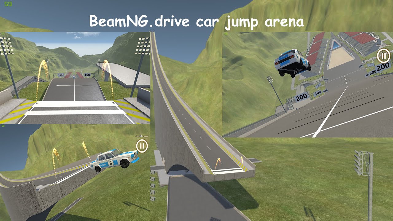 BeamNG.drive car jump arena game play - YouTube
