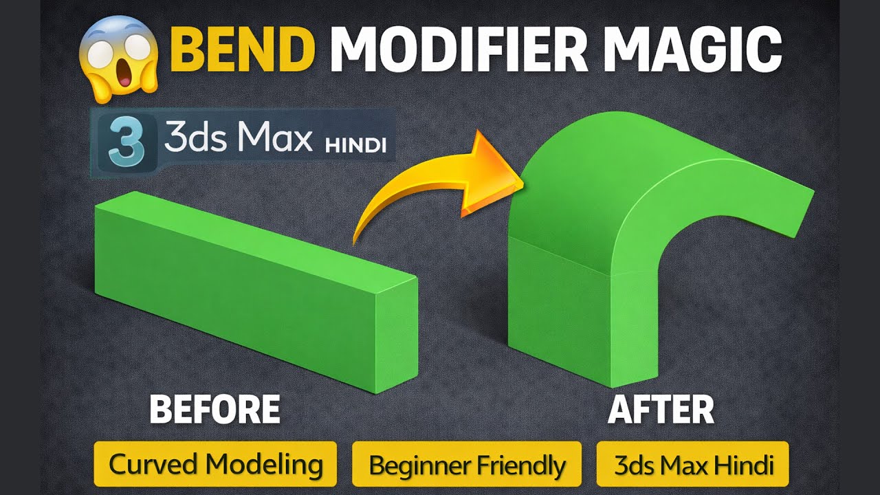 3ds Max Bend Modifier | Bend Tool se Curved Modeling Kaise Kare ...