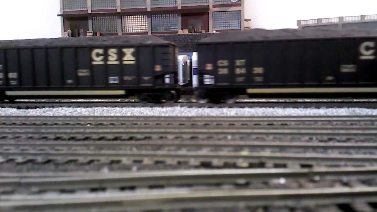HO Scale CSX Unit Coal Train with Helpers - YouTube