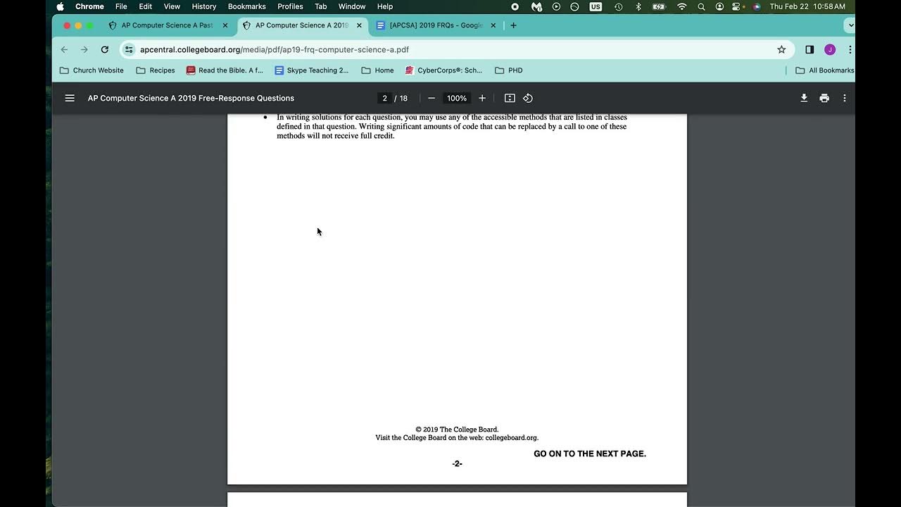 2019 AP Calendar FRQ Methods and Control Structures - YouTube