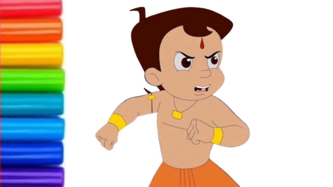 how to draw chhota bheem drawing | colorful 💛💚💙💜 chhota bheem drawing ...