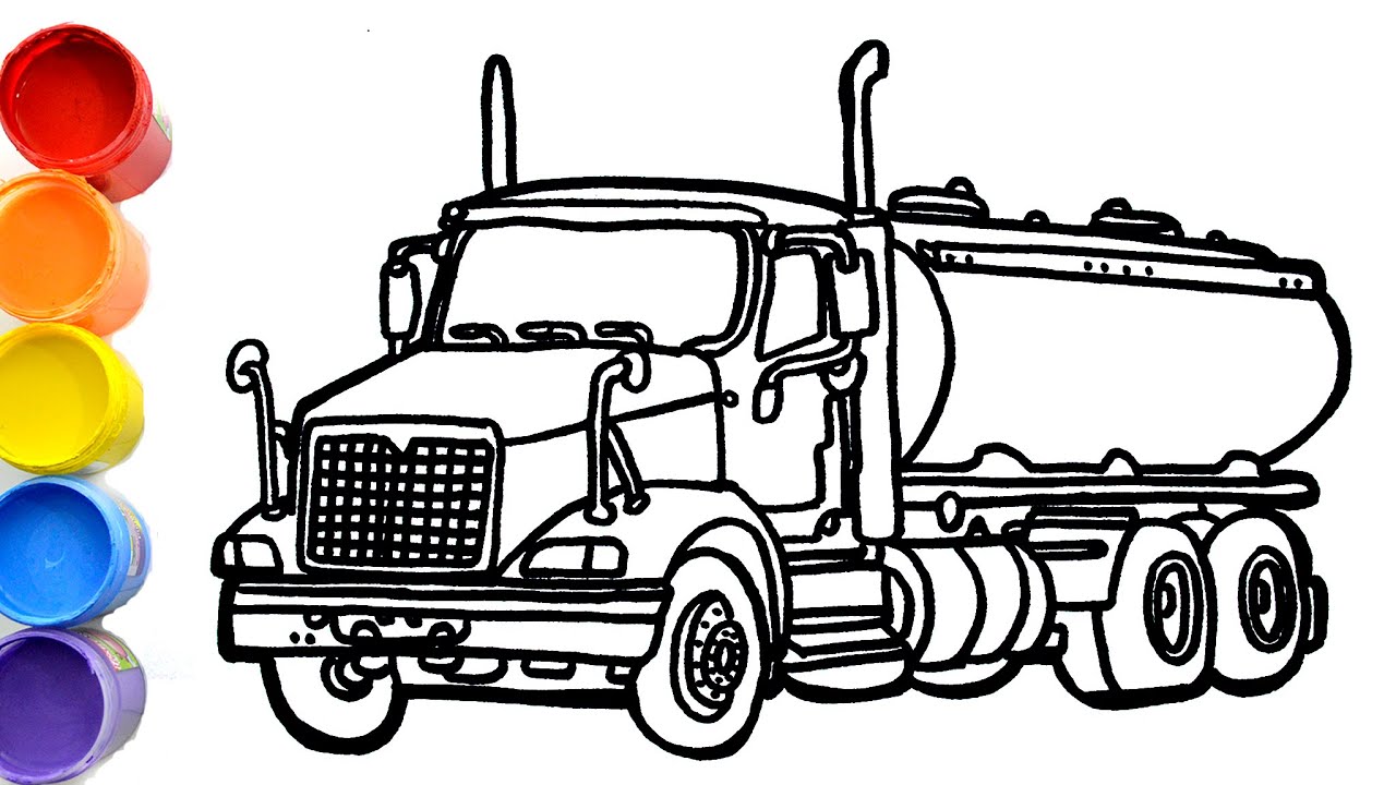 How to draw a Tank transporter truck | vehicles drawing - YouTube