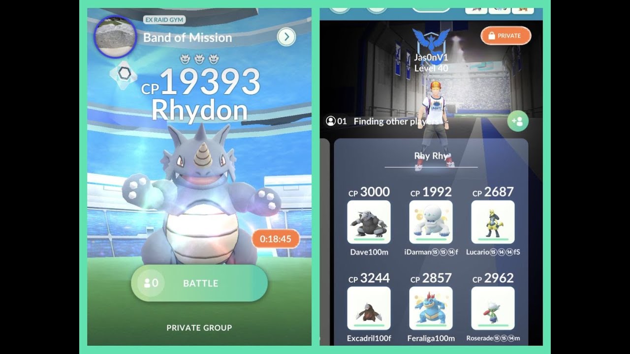 Rhydon Level 3 Raid Boss - 6 Unique Solo Battle - YouTube