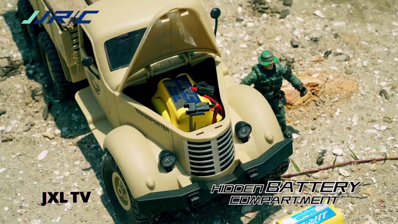 JJRC Q60 1/16 2.4G 6WD RC Off-Road Military Truck Transporter Remote ...