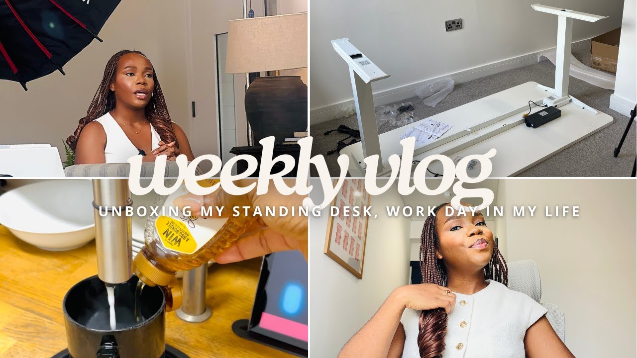 VLOG: UNBOXING MY STANDING DESK, WORK DAY IN MY LIFE - YouTube