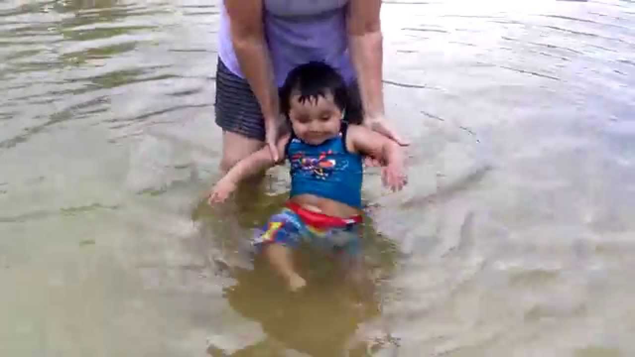 Jonah's first time swimming - YouTube