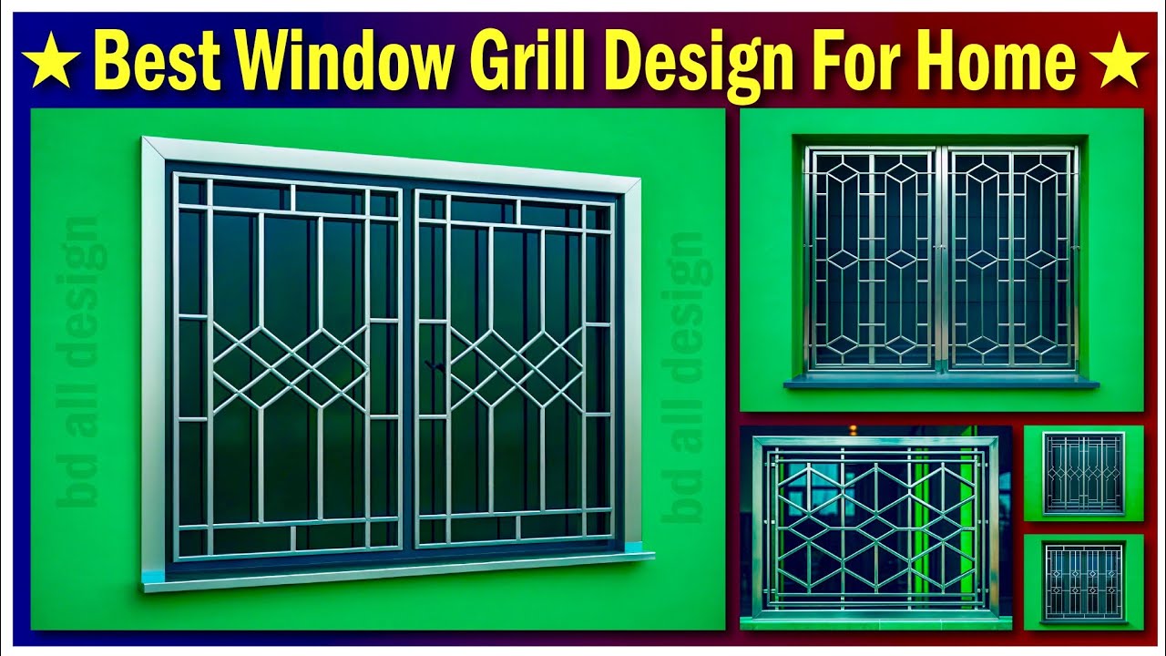 30+ Best window grill design for house | Square bar window grill design ...