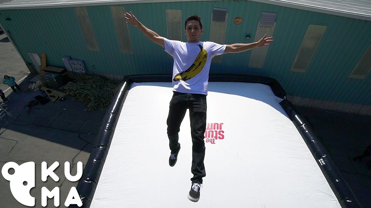 Human Drop Test and Crazy Flips! - The Stunt Jump - YouTube