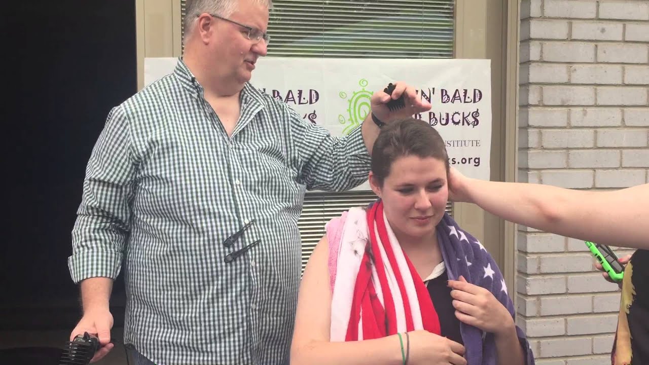 Cait's Bald for Bucks Head Shaving - YouTube