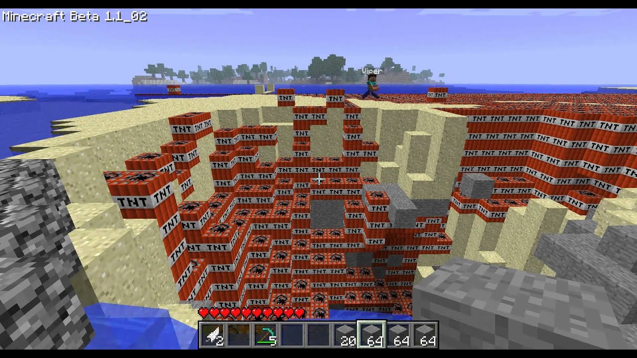 Minecraft - Huge TNT Cave Digging - YouTube