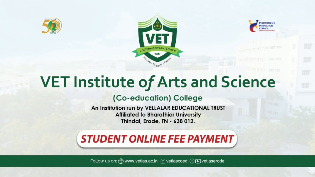 Demo Video for Online (Students) Fee Payment of Vellalar Institutions ...