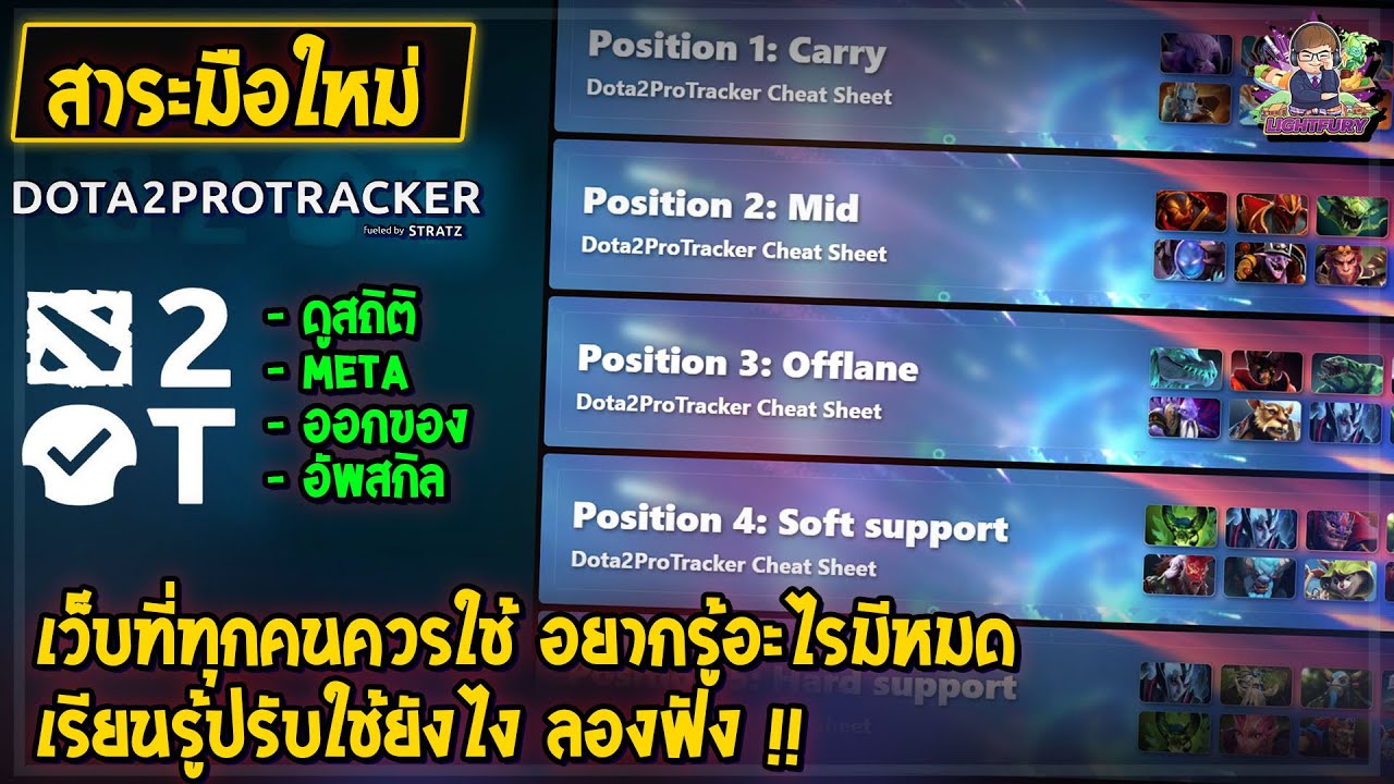 [Dota2] สาระมือใหม่ | สอนใช้เว็บ dota2protracker เรียนรู้ด้วยตัวเอง ไม่รู้ ? ก็จดตามโปรสิ ...
