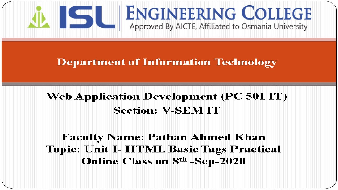 Unit 1 WAD lecture 5 Basic Tags - YouTube