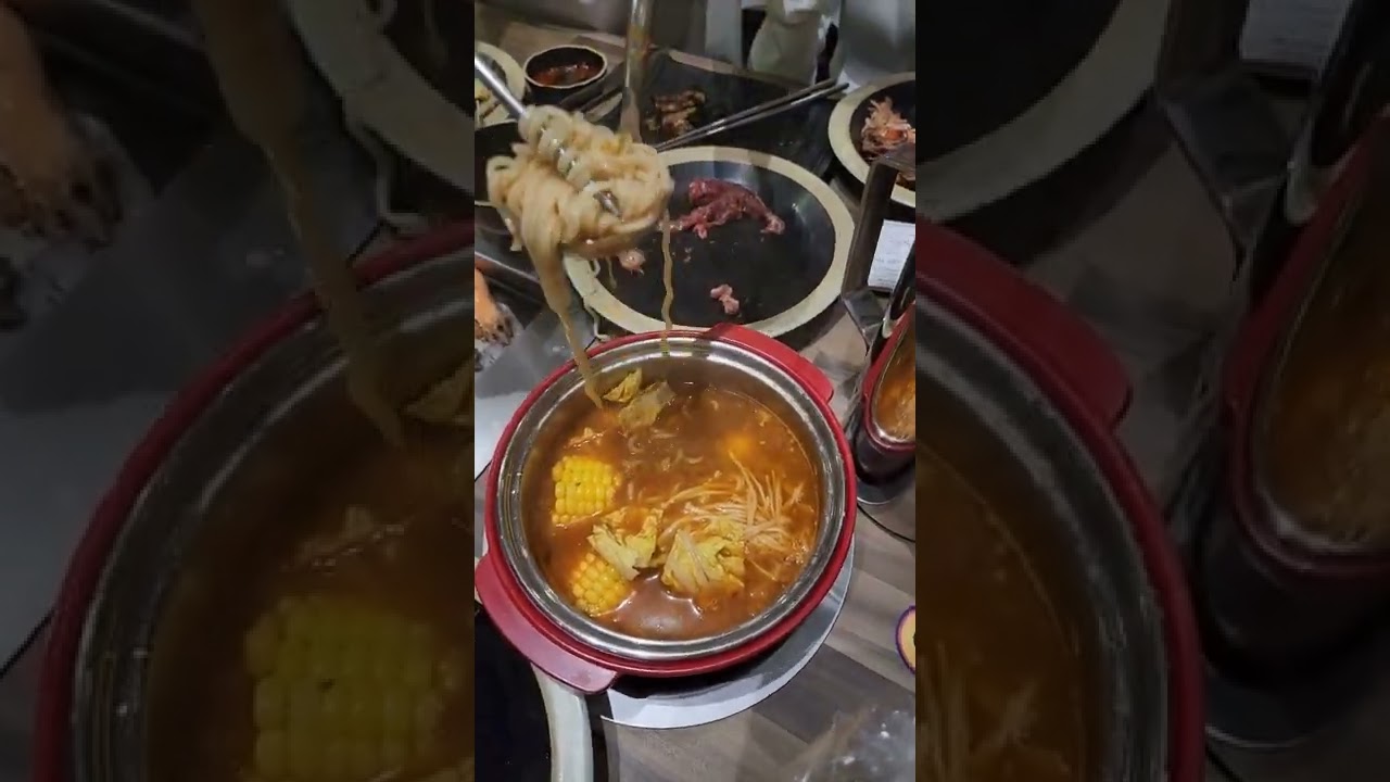Tom yan soup with noodles and corn/ ate noems - YouTube