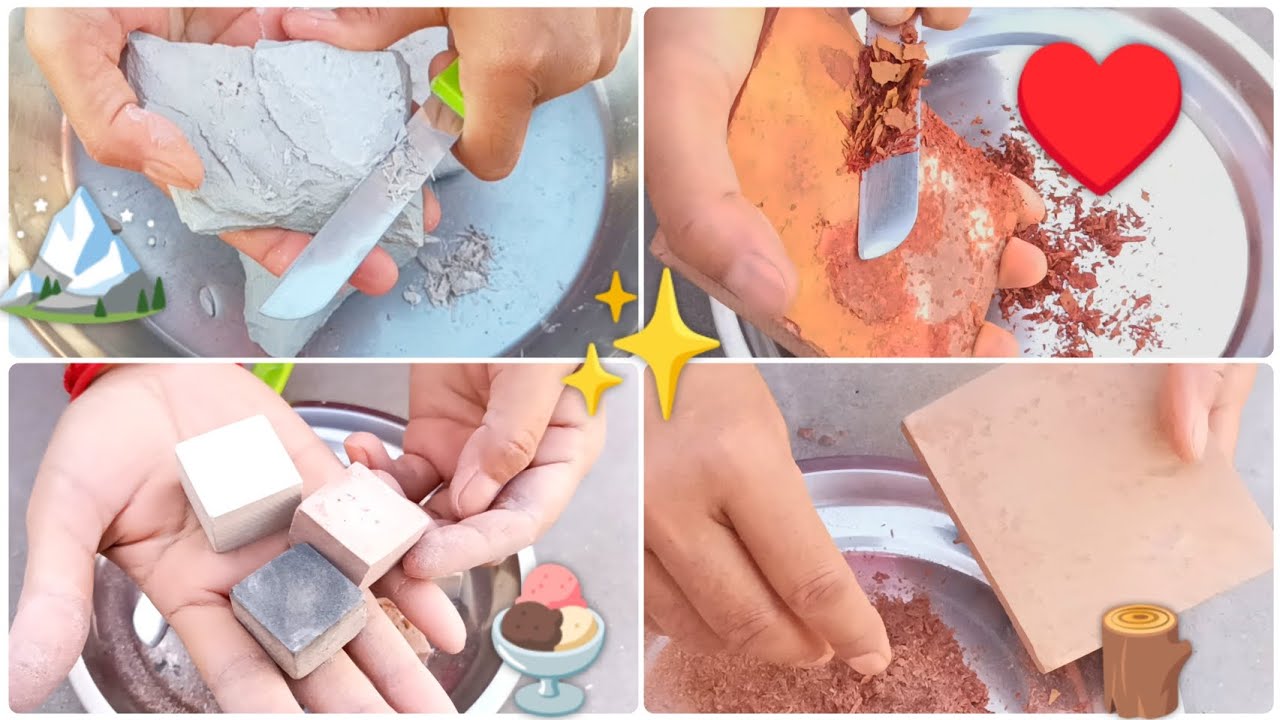 All types of clay scraping 😍💫// Mountain🏔️ rock//Red marble♥️//Dried ...
