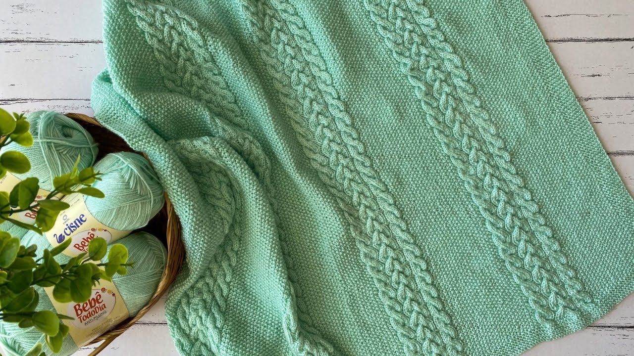 Passo a passo: Manta em Tricô para Bebê | Saída de Maternidade | T Baby Tricô - YouTube