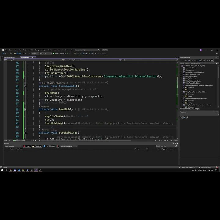 Camera Shake: Head Bob | easy Unity tutorial #shorts - YouTube