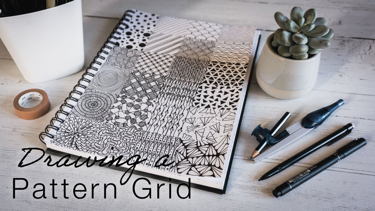 Fineliner Patterns | Drawing a Pattern Grid - YouTube