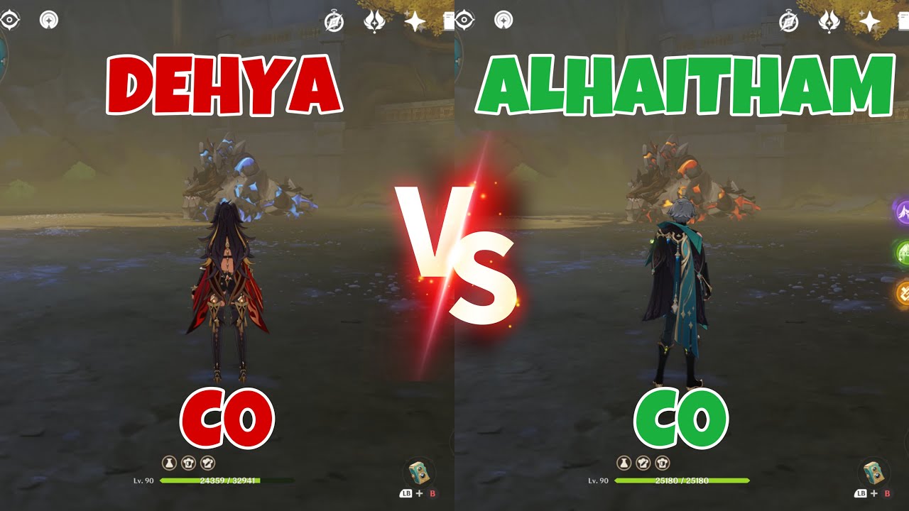 Dehya Mono Pyro vs Alhaitham Spread Damage Comparison & Showcases! Can ...