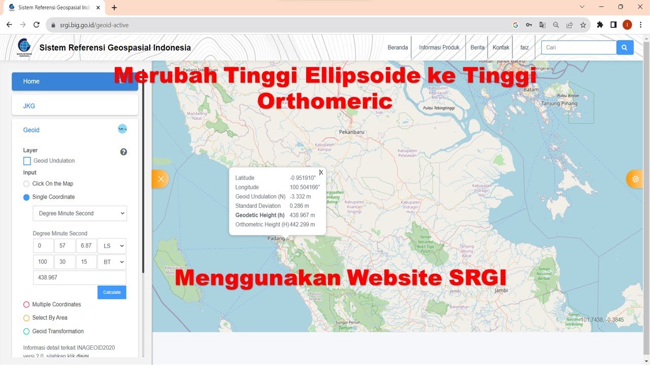 Tutorial Merubah Tinggi Ellipsoide ke Tinggi Orthometric #tutorial # ...