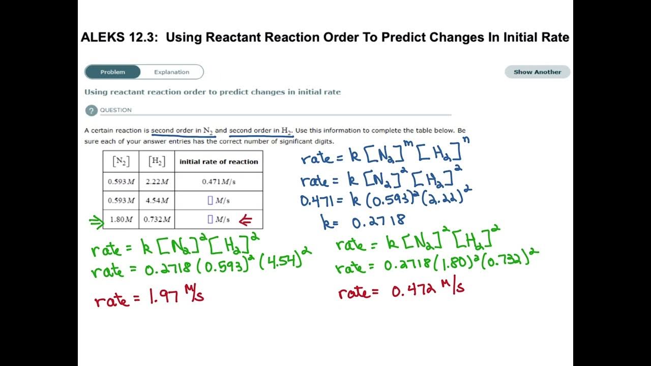 ALEKS: Using Reactant Reaction Order To Predict Changes In Initial Rate - YouTube