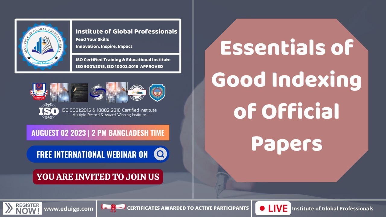 Essentials of Good Indexing of Official Papers (QUIZ) - YouTube