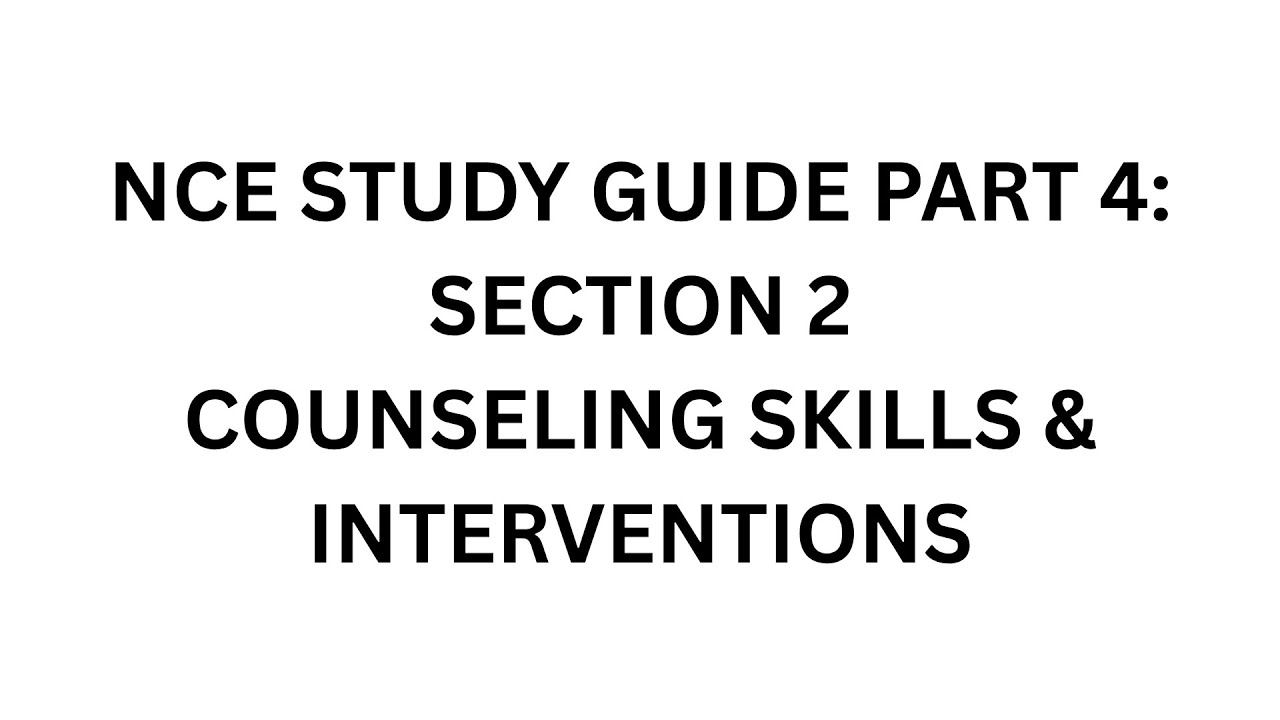 NCE STUDY GUIDE 2025-2026 PART 4: SECTION 2 - YouTube