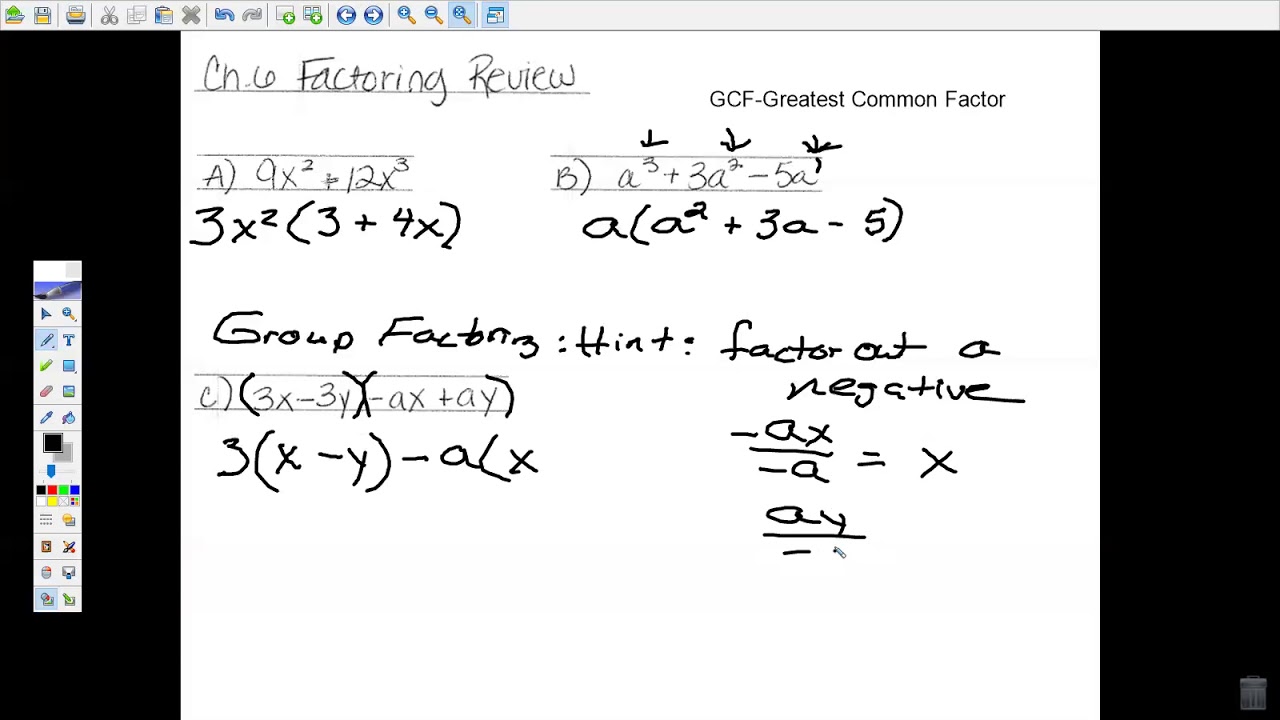Factoring Review in Algebra 3 - YouTube