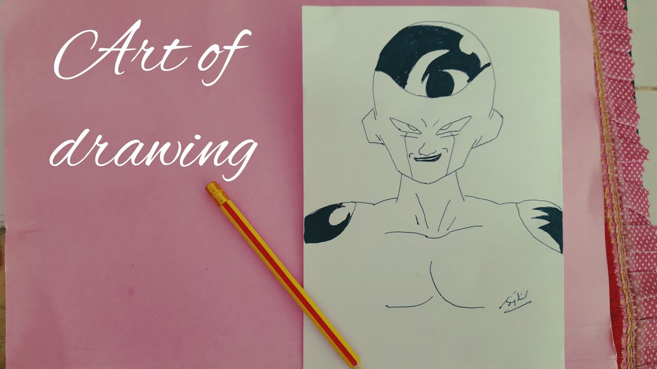 Frieza dragon ball line art drawing - YouTube